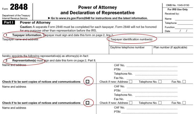 Form 2848 Instructions For IRS Power Of Attorney - Power Of Attorney Forms