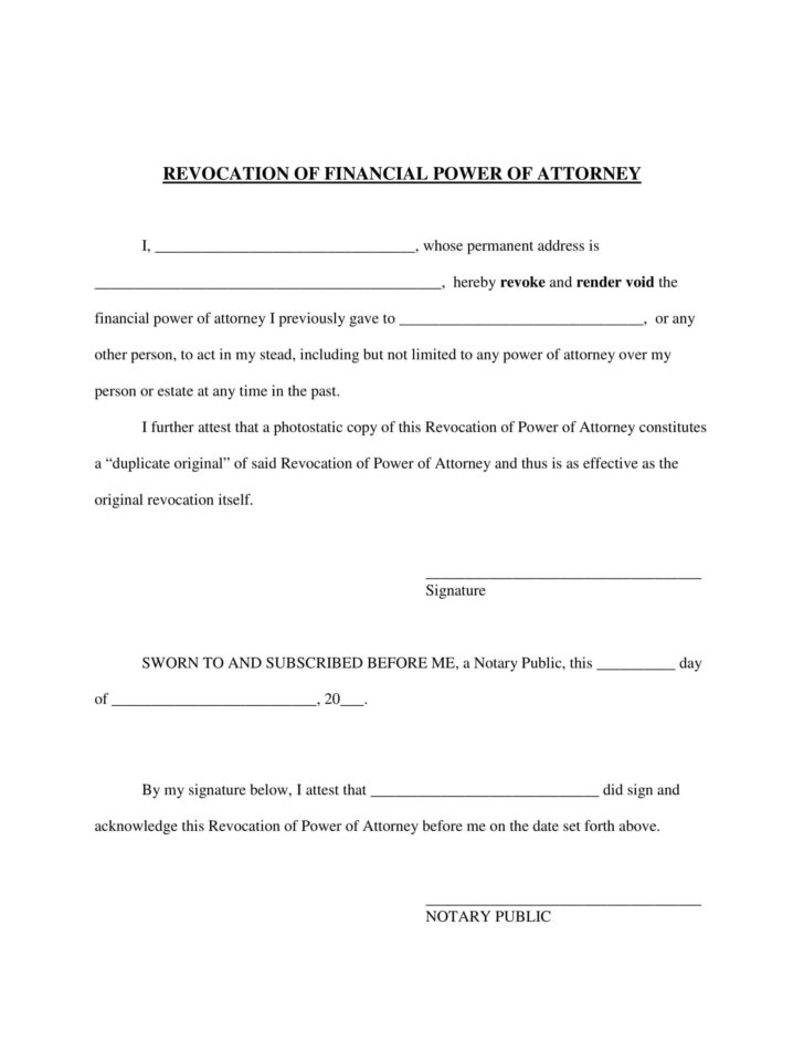 Free Fillable Revocation Power Of Attorney Form PDF - Power Of Attorney ...